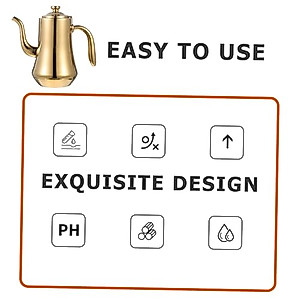 GREENADSCAPE 1pc Kettle Cooking Oil Dispenser Camping Coffee Makers Stovetop Espresso Pot Filter Pot Gongfu Teapot Milk Steamer Espresso Coffee Maker Machine Stainless Steel Golden