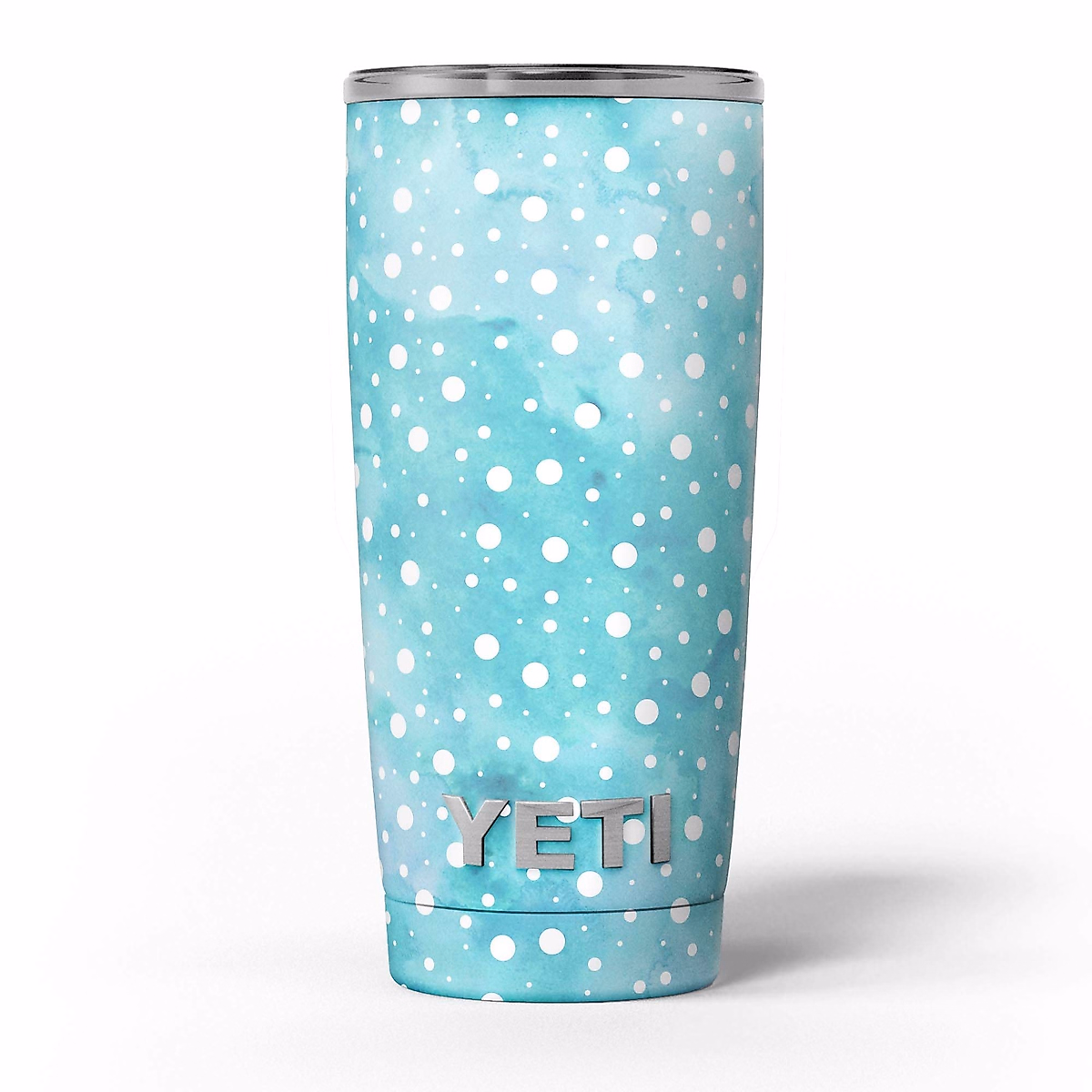 Design Skinz Light Blue and White Watercolor Polka Dots - Skin Decal Vinyl Wrap Kit Compatible with The Yeti Rambler Cooler Tumbler Cups
