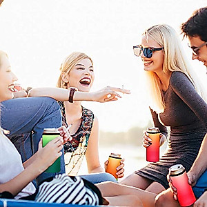 6 Skinny Can Coolers Slim Can Cooler for Slim Beer & Hard Seltzer, Skinny Beer Cans Coolie Skinny Insulators, Claw Can Cooler Sleeve Summer Daze