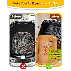 Katbite 130PCS Air Fryer Liners Disposable, 8.6x5.5'' Rectangle Liners for Air Fryer Basket, Thick Air Fryer Parchment Paper Liners for Ninja Dual Air Fryer Foodi DZ201, DZ401, FG551