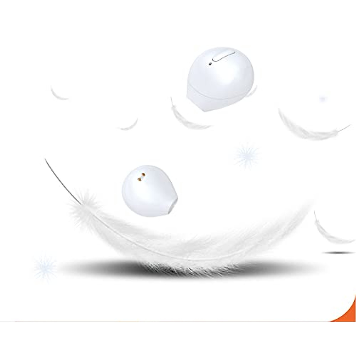 Xmenha White Invisible Earbuds Long Endurance Hours Playtime Mini Bluetooth Earbuds True Wireless Earbuds Stereo HiFi Music IPX5 Waterproof Noise-Cancelling Discreet with Wireless Charging Case