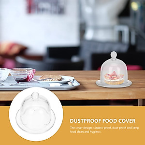 DOITOOL Mini Glass Butter Dish Dome Tray Plate, Multi- Preserving Serving Glass Lemon Keeper, Clear Glass Bell Jar Dome with Plate for Cream Cheese Cake, Salad Foods Wedding Party Home