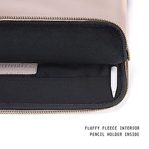 Comfyable Tablet Sleeve Compatible for iPad Pro 12.9 inch M2 2022 M1 2021-2018 3rd 4th 5th 6th Generation & Smart/Magic Keyboard with Pencil Holder, Waterproof Zipper Case, Pink & Black