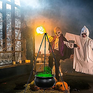 Witches Cauldron Halloween Decorations Large Witches Cauldron on Tripod with Lights Halloween Decorations Black Witch Decor for Home Outdoor Indoor Yard Halloween Props Witch Cauldron Pot
