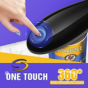 Electric Can Opener: Open Almost Size Cans with A Simple Push of Button - Hand Held, Hands Free, Automatic, Smooth Edge, Food-Safe, Battery Operated, Kitchen Gadget for Seniors with Arthritis