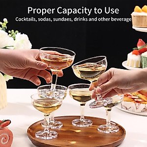 ZOMUIA 50 Pack Acrylic Champagne Coupe Glasses Plastic Champagne Tower for Party Wedding Martini Cocktail Glasses Reusable Champagne Cups for Wedding Birthday Party Anniversary, 5oz