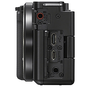 Sony ZV-E10 Mirrorless Camera with 16-50mm and 55-210mm Lenses, Video Bundle + LED Video Light + Microphone + Extreme Speed 64GB Memory(21pc Bundle)