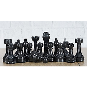 Radicaln Marble Chess Figures 3.5'' Inches Black and White Handmade Figures for Chess Board Game - Marble Chess Set, Family Chess Game, Checker Board Game for Adults