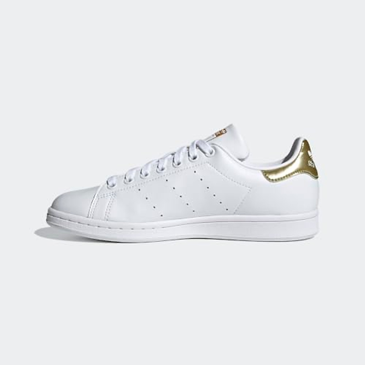 adidas Originals Women's Stan Smith (End Plastic Waste) Sneaker, White/White/Gold Metallic, 6