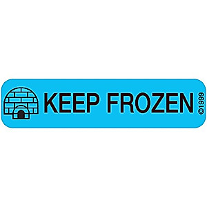 PHARMEX 1-707 Permanent Paper Label, Keep Frozen", 1 9/16" x 3/8", Blue (500 per Roll, 2 Rolls per Box)