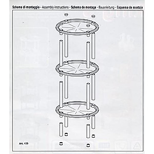 Sana Enterprises 3 Tier Shelf, End, Bed or Display Table, Self-Standing Shelving for Bathroom Toiletries, Storage and Organization. 13 ¾” Diameter, 24” Height, 9 ¼” Space Between Shelves. (White)