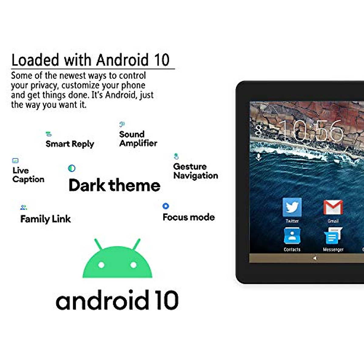 Azpen 10.1" inch Android 11 OS Tablet, IPS HD Display 2GB RAM 32GB Storage Color (Black)