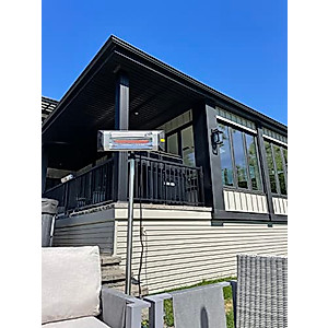 Westinghouse Infrared Electric Outdoor Heater, Pole Mounted Patio Heater, Tip-Over Protection, Durable Carbon Filament Element, Adjustable Pole, Waterproof and Dust Resistant