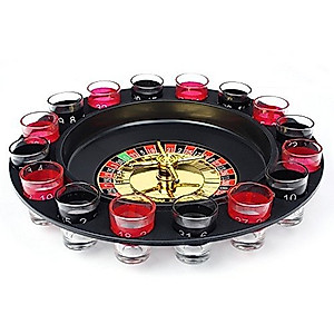 Evelots Drinking Shot Glass Roulette Game-Casino Style-16 Shot Glasses Included