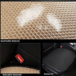 DEALPEAK Breathable Ice Silk Car Seat Cushions Four Seasons General Car Interior Anti-Skid Seat Covers Office Chair Mat (1PC Black)