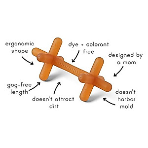 Moonjax Natural Rubber Baby Teething Toys - Baby teether for Infants, Toddlers, Newborns, CPSIA Certified