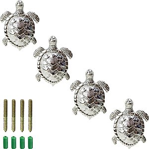 RR-RUOSHUI 4Pcs Tortoise Wall Mounting Hanger Hooks, Animal Sea Turtle Coat Hooks, Decorative Wall Mounted Hooks for Hanging Coats, Scarves, Bags, Purses, Backpacks Home Decor