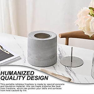 tafite Table Top Firepit Portable Rubbing Alcohol Mini Fire Place Indoor Outdoor Smores Maker Concrete Bowl Pot Fireplace(Heat Insulation Material)