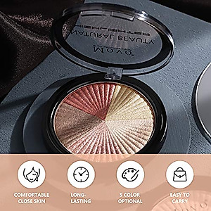 Movo Highlighter Palette Highlighter Powder Makeup Palette 5 Shades Glow Bronzer Face Illuminator Makeup Palette Kit(Bronzer)
