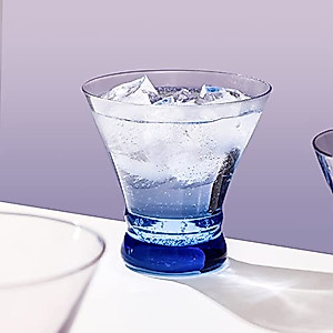 ColoVie Martini Glasses Set of 6(8oz) - Stemless Martini Glass- Colored Cocktail Glasses - Margarita Glasses - Espresso Martini Glass Cups- Home Bar - Party,Birthday,Housewarming Gift