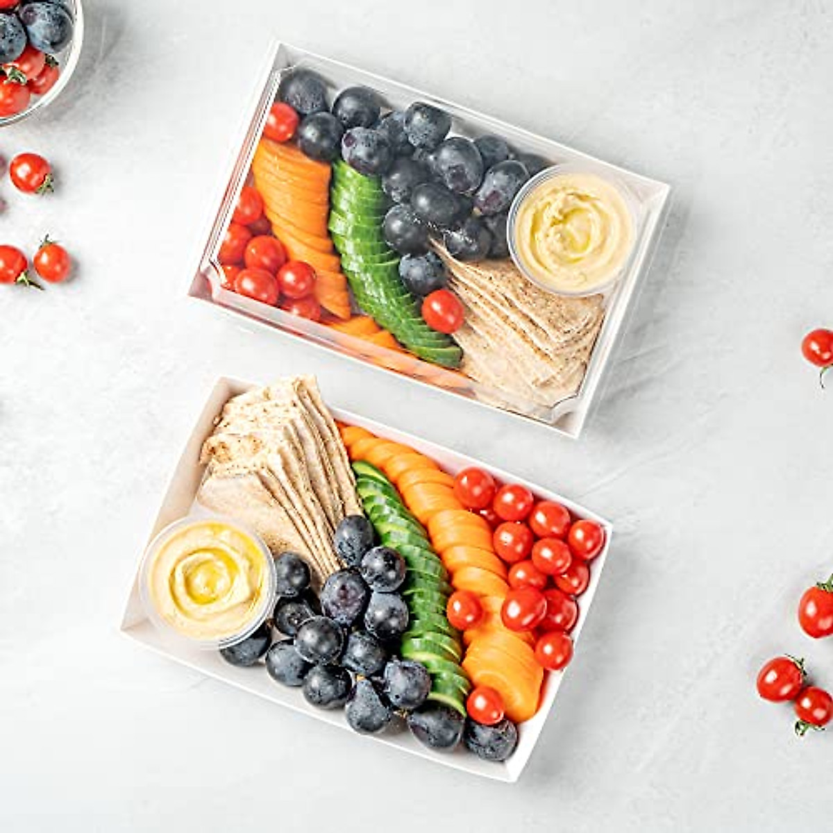 Restaurantware Matsuri Vision 9 x 6 x 1.5 Inch Large Sushi Trays 100 Greaseproof Sushi Packaging Boxes - Lids Sold Separately Disposable White Paper Sushi Containers For Entrees Or Desserts