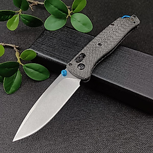 Thumb Open Mini EDC Folding Pocket Knife,Axis Lock Knife,2.7'' S30V Blade,Carbon Fiber Handle,Bugout 533 Knife with Belt Clip,Gift for Man and Dad
