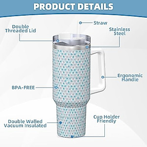 HULIBIN Tropical Hibiscus Flowers Print Double Deck Stainless Steel Travel Coffee Cup With Lid 40 Oz Ice Bully Cup