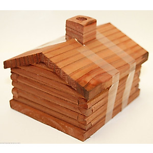 Paine's Medium Log Cabin Incense Burner Comes with 10 Balsam fir logs