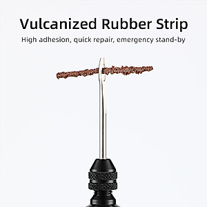 NIUAWASA Tubeless Bike Tire Repair Kit, for MTB and Road Bicycle Tires, Fix a Puncture or Flat, Fast – Tackle Set, Plugger Tool and Plugs, with 5 Rubber Strips and 3 Tire Repair Drills (Silver)