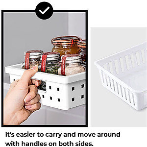 carrotez Small Plastic Storage Tray Basket, Small Items Storage Organizer for Vanity, Office, Bathroom, Bedroom, Dress Room, Kitchen, Drawers - White