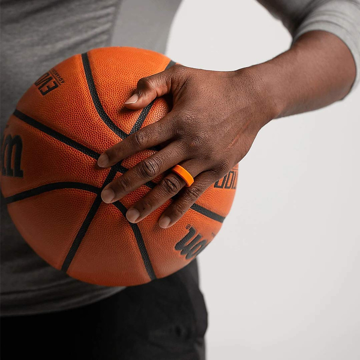 Enso Rings Bevel Classic Silicone Wedding Ring – Hypoallergenic Unisex Wedding Band – Comfortable Band for Active Lifestyle – 8mm Wide, 2.16mm Thick Misty Grey: 8