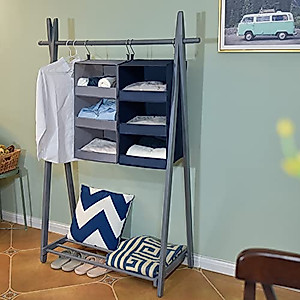 GRANNY SAYS Bundle of 1-Pack Hanging Organizer for Walk-in Closet & 1-Pack Closet Hanging Shelves
