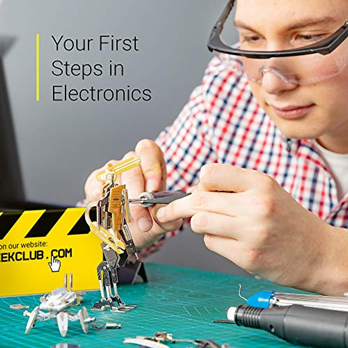 Geeek Club Robot Building Kit for Kids and Adults - Smart Nano Bots STEM Robotics Kits - Educational DIY Build Your Own Robot Set - Circuit Board Engineering Robotic Kid Science Toys (No Tools)