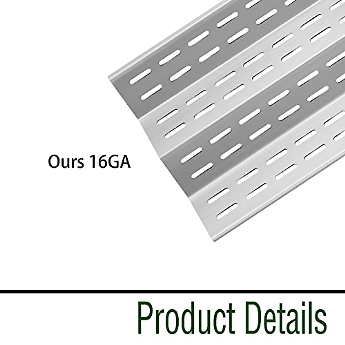 Damile Stainless Steel Grill Heat Plates Heat Shield Burner Cover Flame Tamer, Vaporizer Plate BBQ Gas Grill Replacement Parts for Solaire 27XL Grills, 15”x 10”x 1 5/16”, 2-Pack