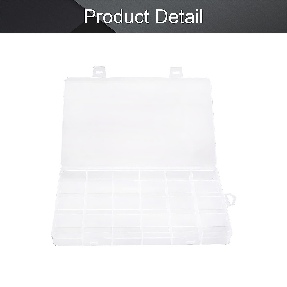 Jutagoss Plastic String Organizer Box With Dividers, 7.68x5.31x0.98 inch, 24 Mpartment Craft Storage Containers, 2PCS Bead Tackle Bolt Screw Parts Rock Collection Box.