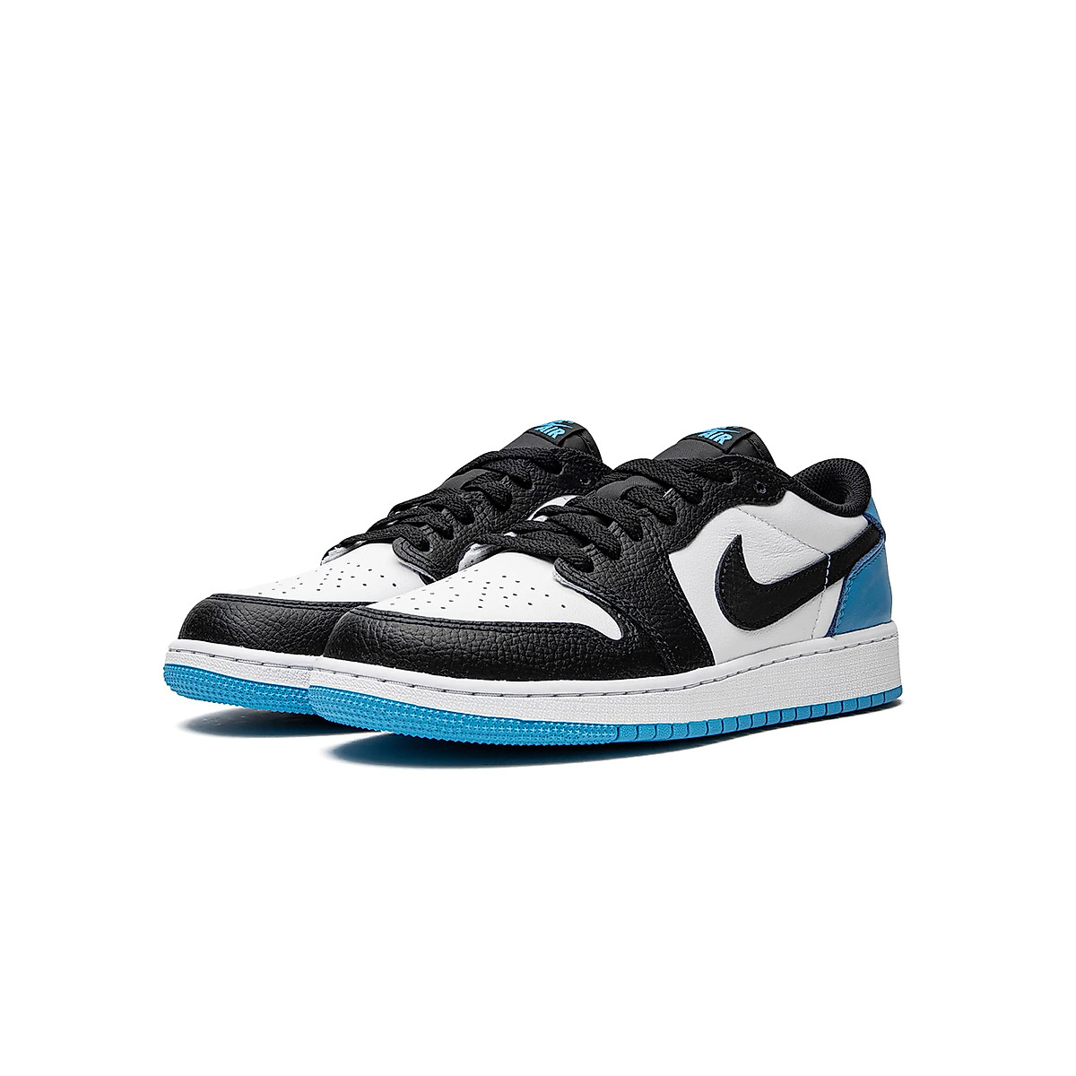 Nike Jordan Youth Air 1 Retro Low OG GS CZ0858 104 UNC - Size 4Y White/Dk Powder Blue-black