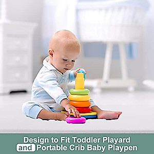 Ferlizer Pack and Play Mattress, 2.25 Inch Playpen Mattress, Premium Foam Playard Mattress Topper with 100% Waterproof Bamboo Cover for 38" x 26" Pack n Play Playpens