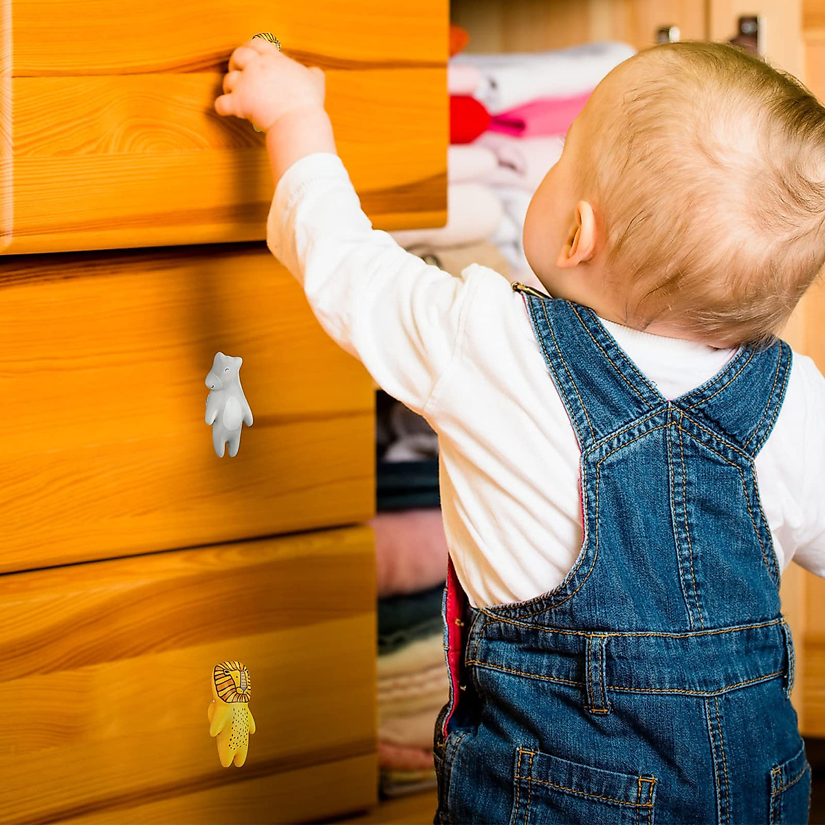 5 Pieces Cute Animal Knobs Kid Handles Ceramic Knobs Child Drawer Pulls Animal Cabinet Handles Lovely Cupboard Knobs Nursery Drawer Handle with Screws for Room Bedroom Bathroom Kitchen Door Dressers