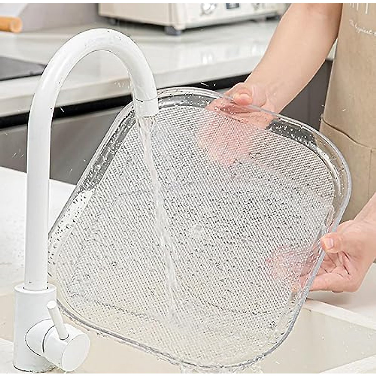 Square Lazy Susan for Refrigerator, Lazy Susan Turntable Organizer for Refrigerator, Transparent Countertop Condiment Storage Rack,for Kitchen, Cabinet, Table, Pantry (13.8 X 10.2 in, 1pcs)