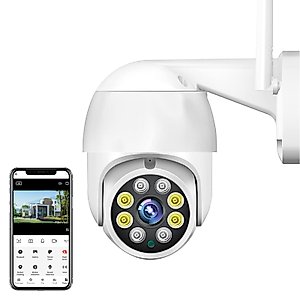 LWOHSI 2K Security Camera Outdoor Wired Starlight Color Night Vision for Home Security AI Human Detection & Auto Tracking, 2-Way Audio, IP65 Waterproof, SD Slot, Compatible with Alexa