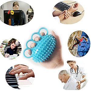 Hand Grip Strengthener Finger Exerciser Training Ball for Patient Recovery Elderly Stroke Arthritis Physical Therapy Anxiety Stress Relief Pressure Squeeze for Yoga Athletes Musicians Muscles Massage