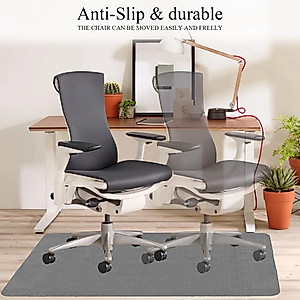 Arthome Office Chair Mat for Hard Floor,Computer Garming Rolling Chair Mat for Hardwood and Tile Floor,Anti-Slip Floor Protector Rug for Home Office 35''x55'' (Gray)