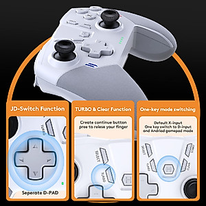 Uberwith Wireless Game Controller, Dual Vibration Joystick Gamepad Computer Game Controller for PC Windows 7/8/10, PS3/TV Box/Laptop/Android Mobile Phones