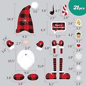 D-FantiX Christmas Gnomes Magnet Set, 21 Pcs Refrigerator Fridge Magnets Strong Swedish Tomte Gnome Holiday Scandinavian Magnetic Christmas Decorations for Metal Door, Cabinets