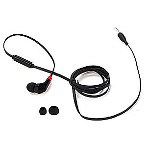 Premium Mono Headset Flat Wired Single Earphone Earbud Mic for iPhone 6 6S Plus, 5S 5C SE - Samsung Galaxy S8, S8+, S7, S6, Edge, Edge+, S5, S4, S3, Active, Note 5 4 3 2 - LG G3 G4 G6 V20