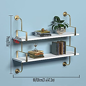 JIAHESHYP Metal Shelving Wall Mounted, Rustic Floating Shelves, Wall Shelf Unit Bookshelf Hanging Wall Shelves,Farmhouse Kitchen Bar Shelving, Storage Shelf (Size : 80 * 20 * 79cm)