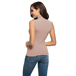 Womens Mock Turtleneck Stretch Fitted Underscrubs Layer Tee Tops (XL, Light Pink)