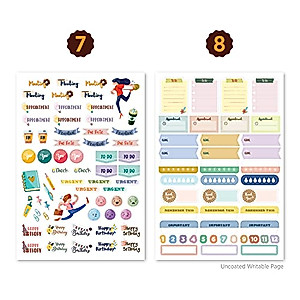 Oriday New Daily Happy Planner Sticker Pack- 500+ Cute Agenda Sticker Sets for Journaling, Decorating, Budget Planner, School Supply, Calendar Stickers for Adults Planner, Female Empowerment