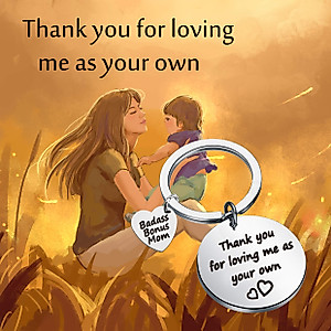 KUIYAI Thank You For Loving Me As Your Own Keychain (KS-Badass Bonus Mom)