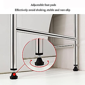 BKGDO Washer Storage Frames Floor Standing for Over Toilet,Multi-Purpose Multi-Layer Washinghine Shelf,Stainless Steel Washinghine Shelf,Round Tube Bathroom Rack Bathroom/155Cm